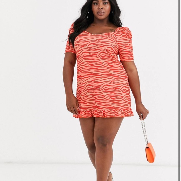 ASOS Curve | Dresses | New Girl Order Curve Square Neck Tea Dress In ...